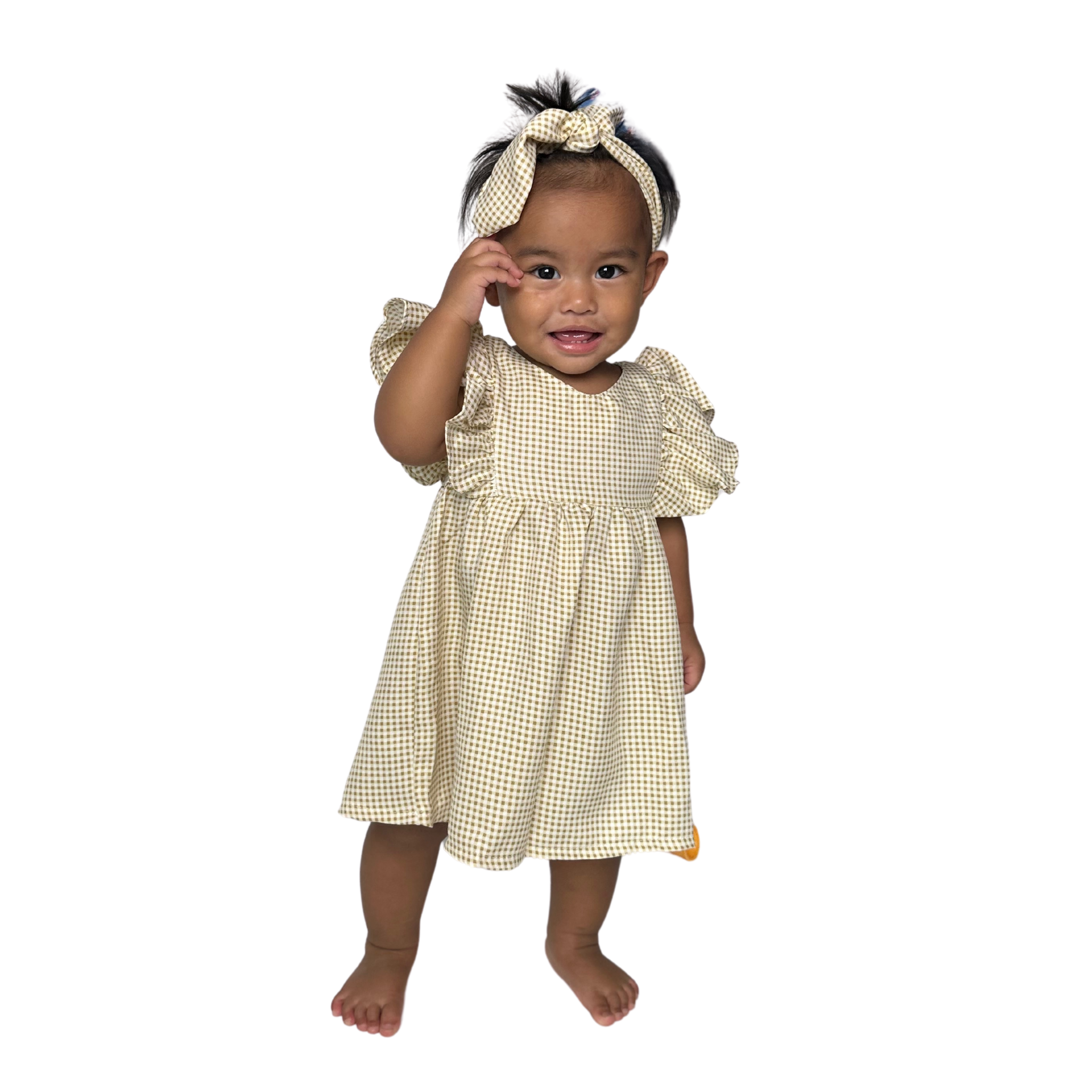 Arina Dress - Yellow Gingham – The Rojak Baby